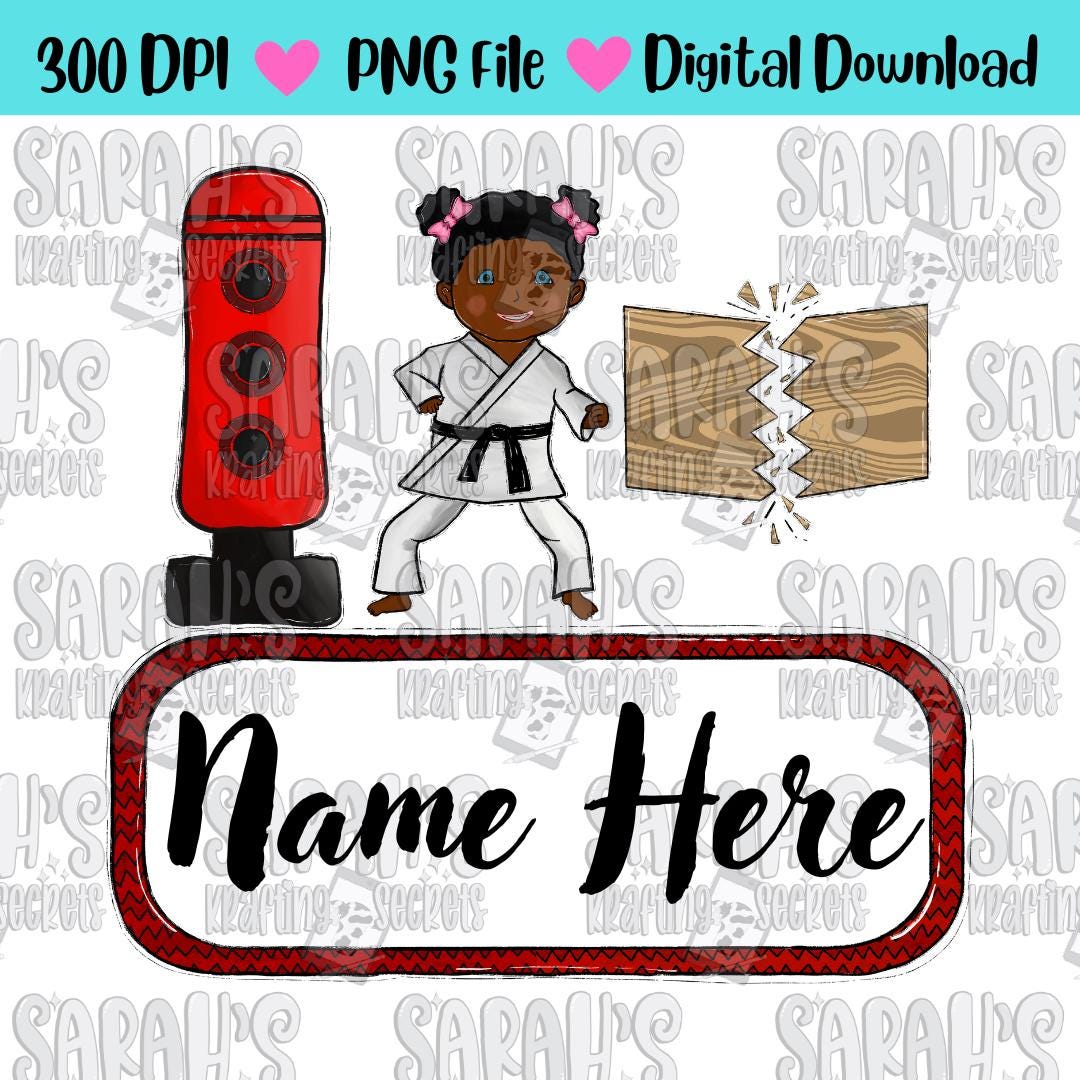 Cute Girl Karate PNG | Martial Arts Design With Name Plate for ...