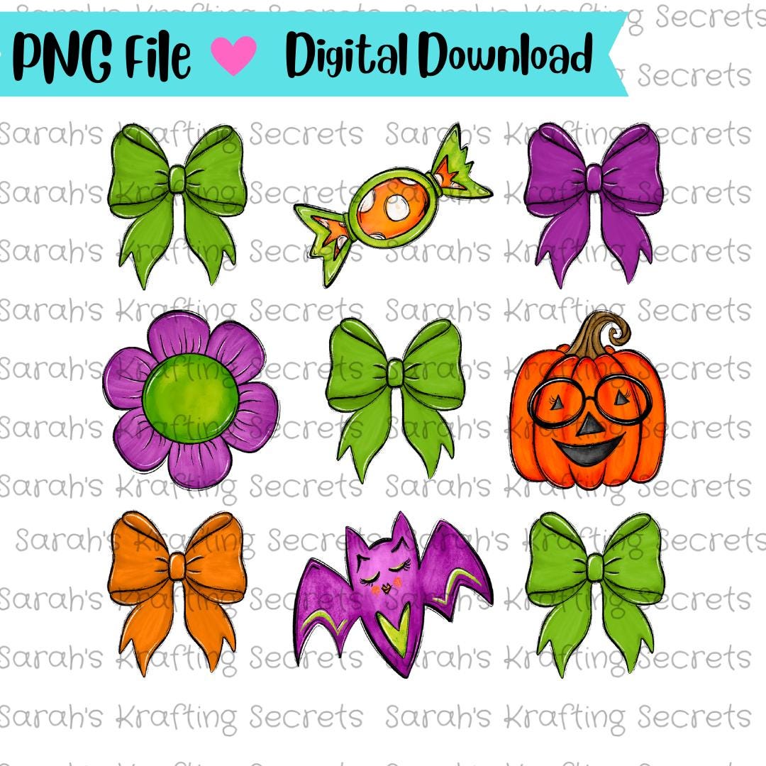 Retro Halloween Floral Jack O Lantern Face PNG Halloween Coquette Bow ...