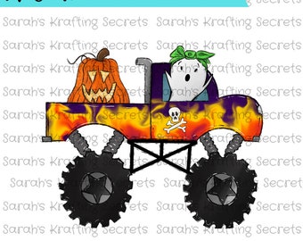 Kids Spooky Monster Truck PNG - Etsy