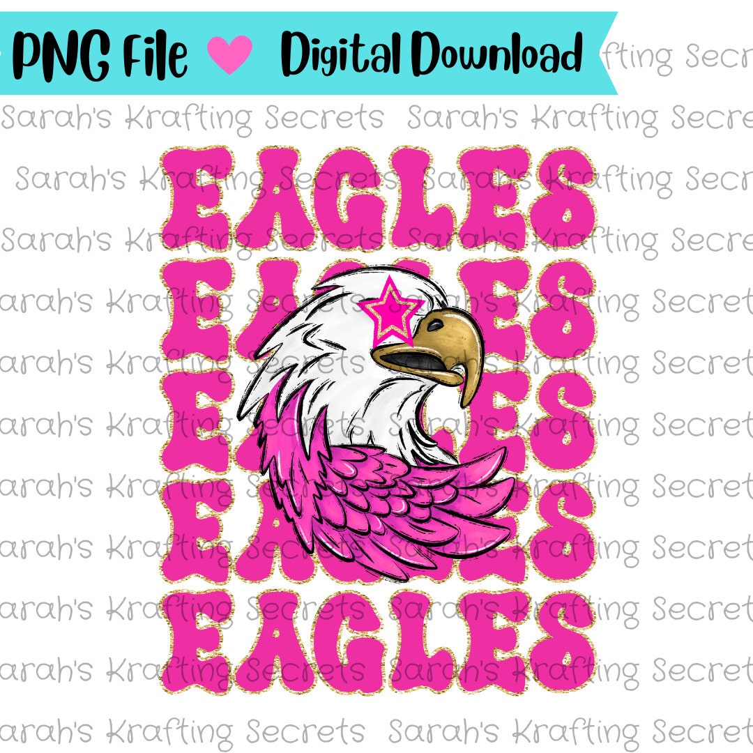 Preppy Eagle PNG - Sublimation Design - PNG File - Star Eyes Mascot ...