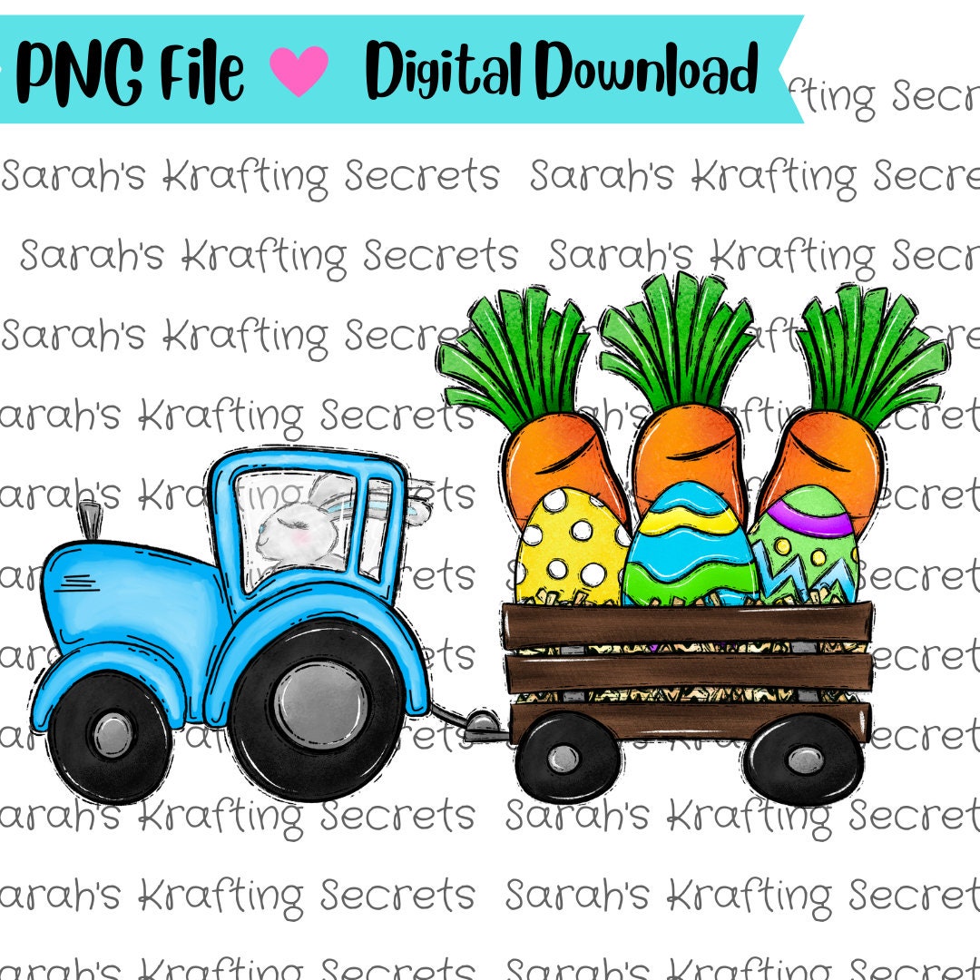 Blue Easter Tractor PNG, Digital Download, Boy Easter Sublimation PNG ...