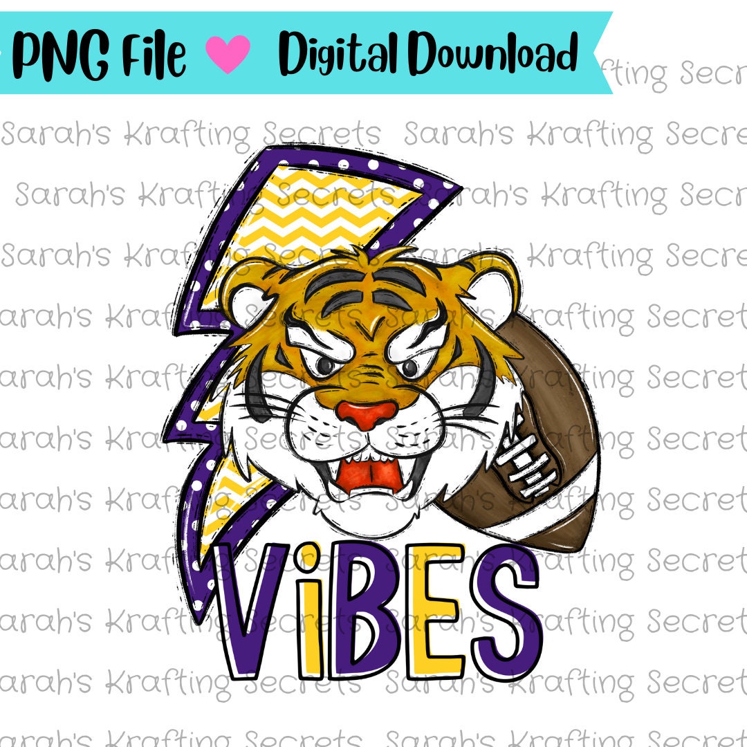 Tiger Vibes PNG Tiger Sublimation Design Football PNG File - Etsy Canada
