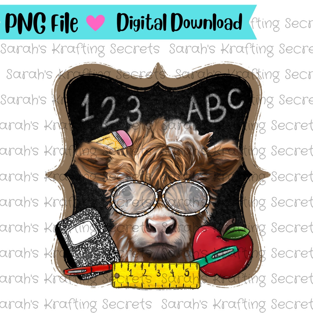 Highland Cow Teacher - Sublimation Design - PNG File - Teaching ...