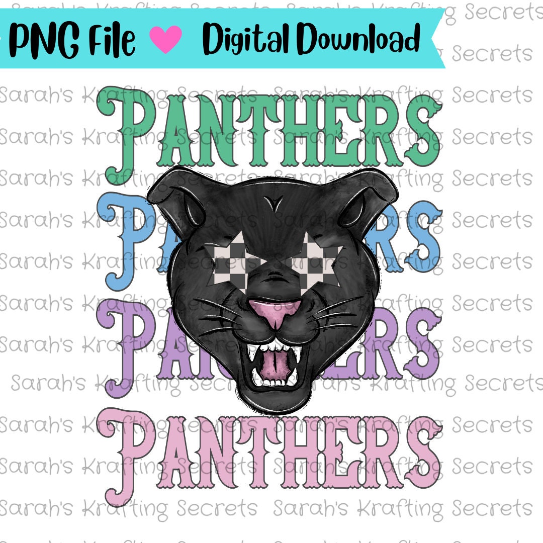 Hand Drawn Panther PNG File Retro Mascot Sublimation Design ...