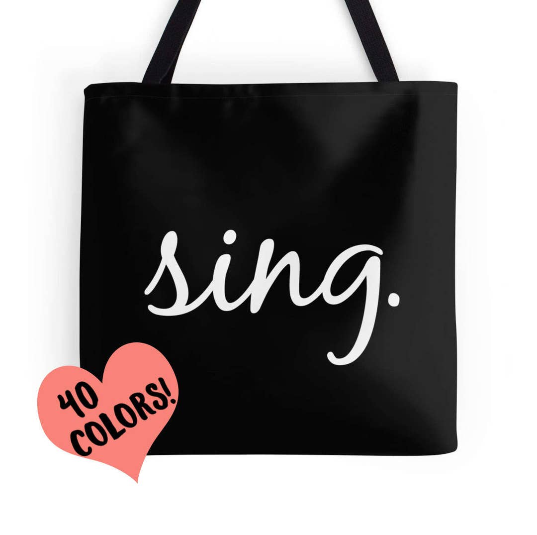 Music Bag, Musician Tote, Music Teacher Appreciation, Sing Bag, Singer ...