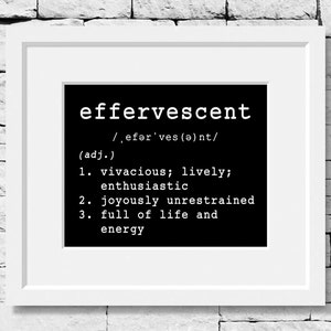 Effervescent Definition, Effervescent Definition Print, Writing Teacher ...