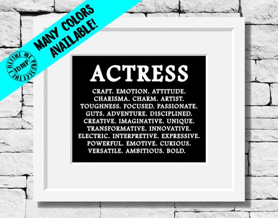 Actress Quote Actress Definition Print Actress Typography - Etsy