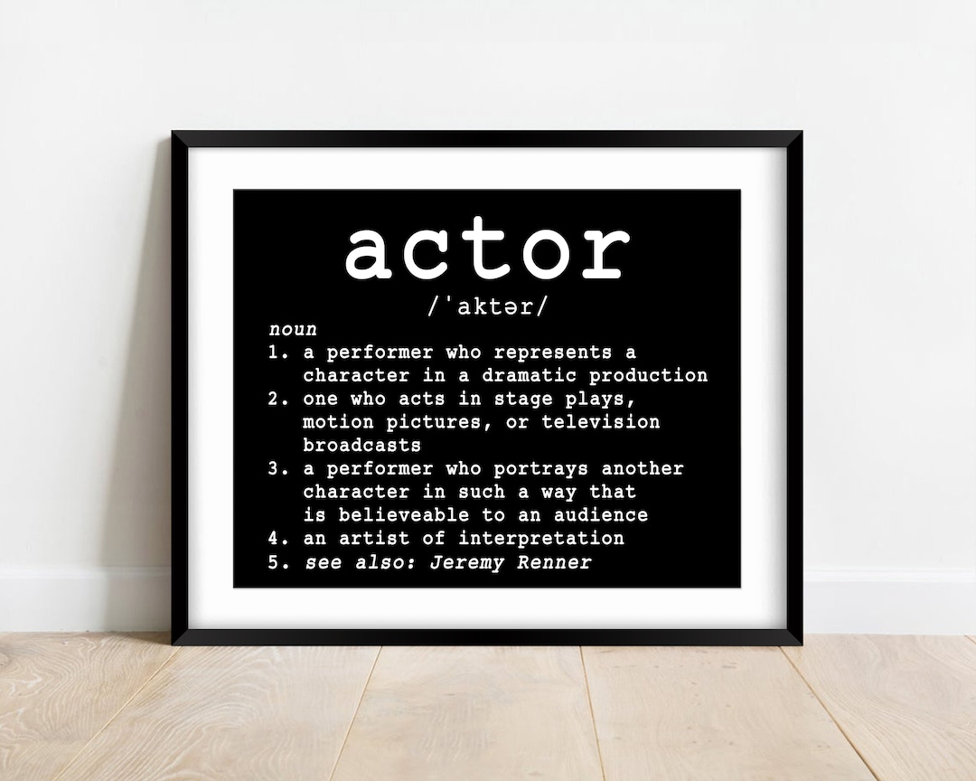Personalized Actor Definition, Actor Gifts, Actor Wall Art, Acting ...