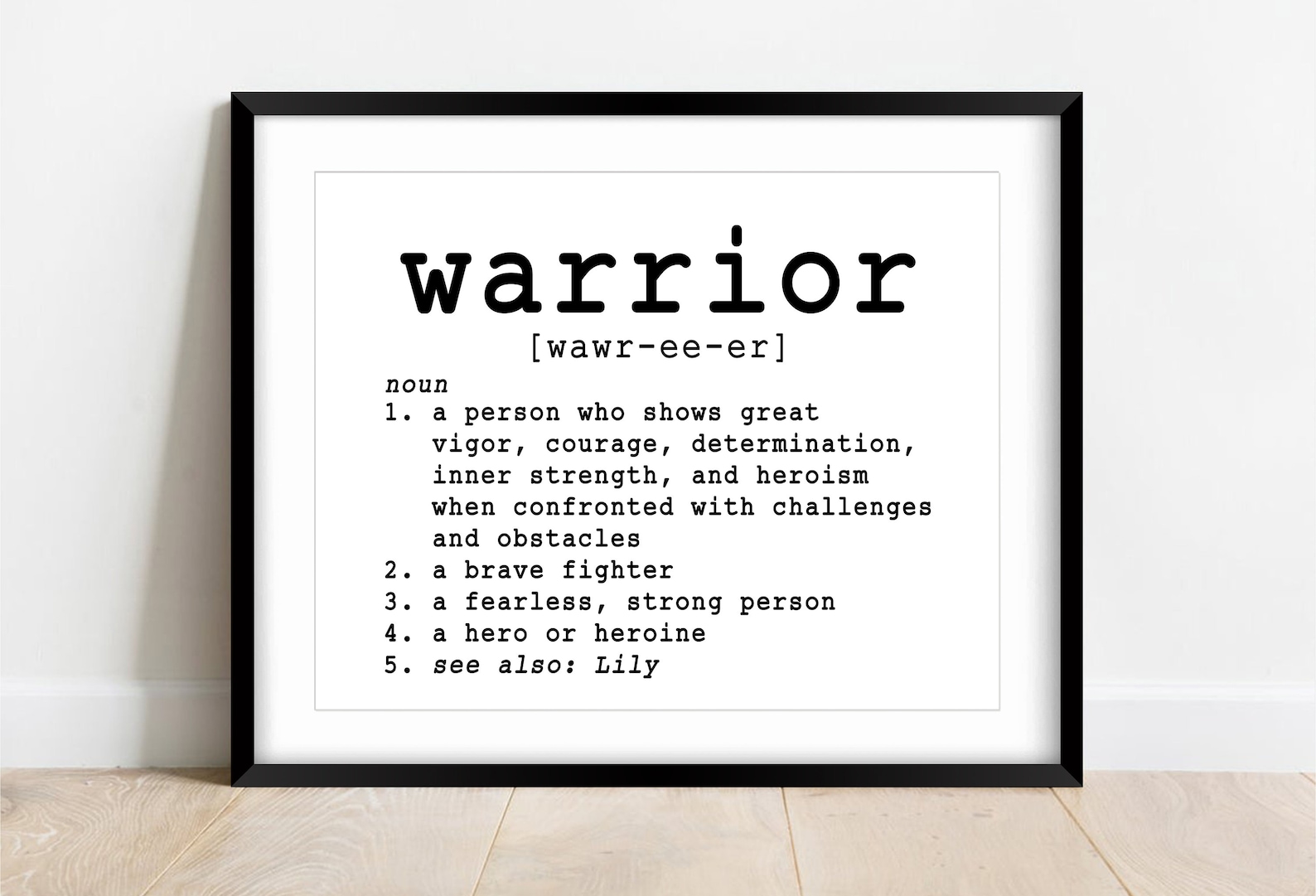 Warrior Definition Personalized Warrior Print Inspirational - Etsy