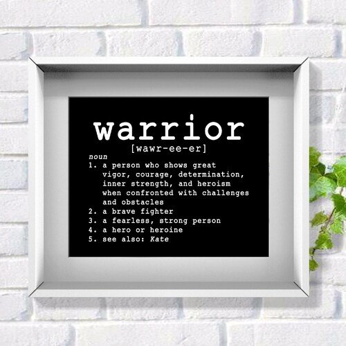 Warrior Gift Survivor Gift Thinking of You Gift Definition of - Etsy