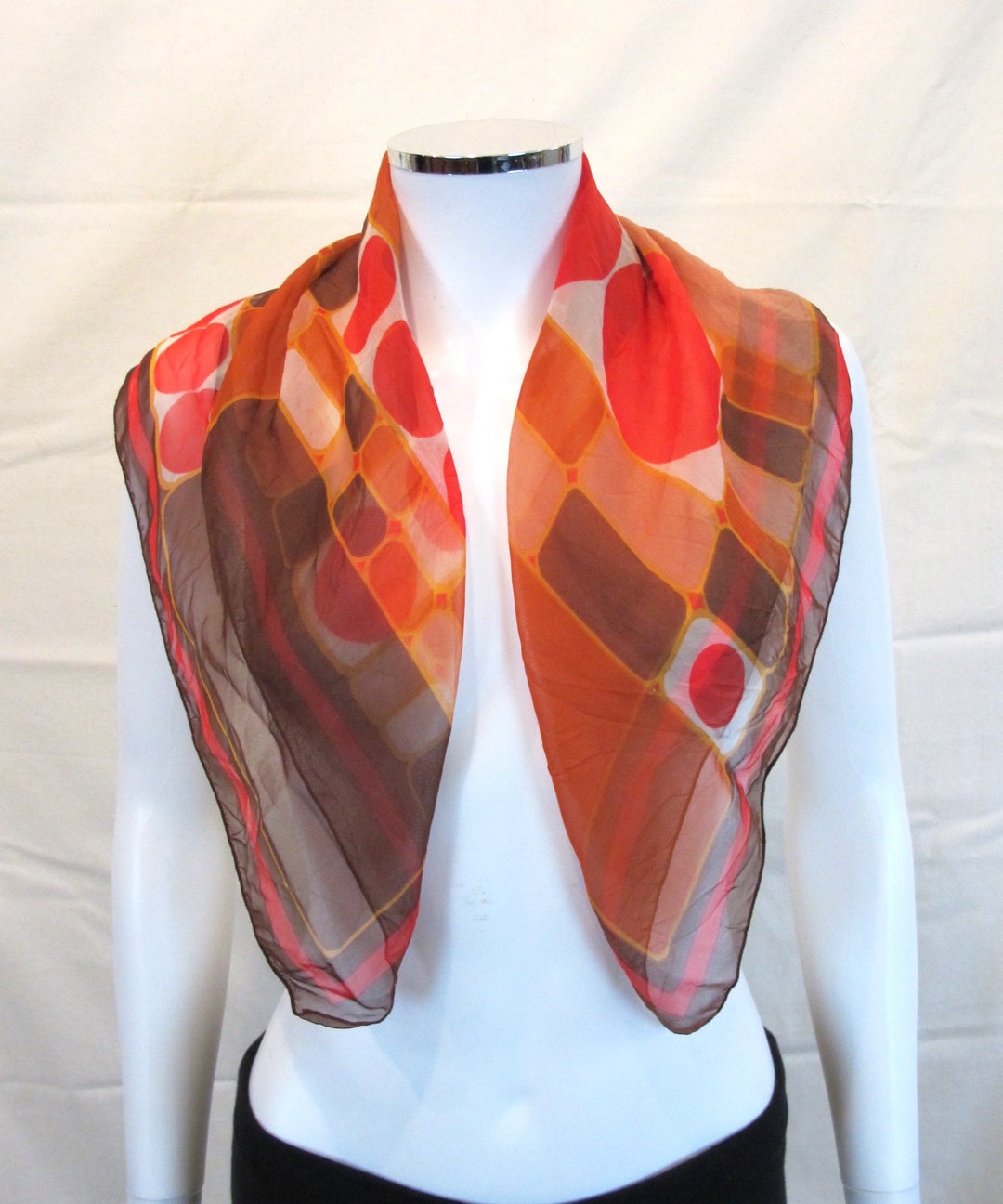 Vintage 60s/70s Sheer Mod Scarf - Etsy