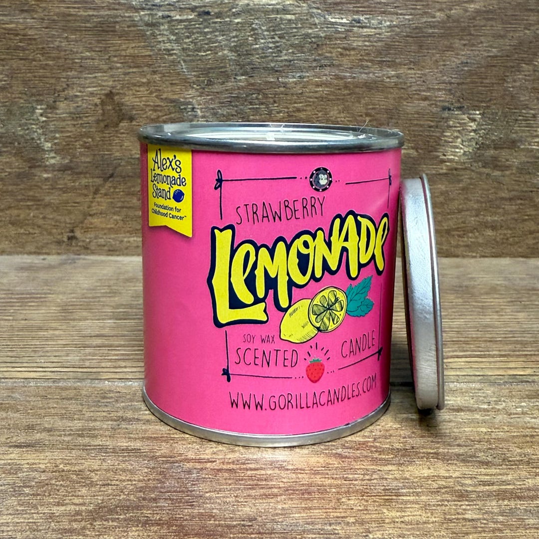Alex's Lemonade Stand Foundation Candles - Strawberry Lemonade Scented ...
