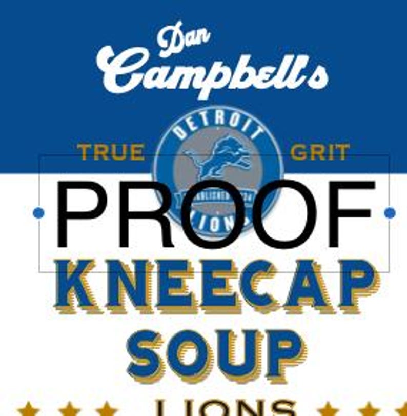 Detroit Lions Dan Campbell's Can of Kneecap Soup Downloadable Food Can ...