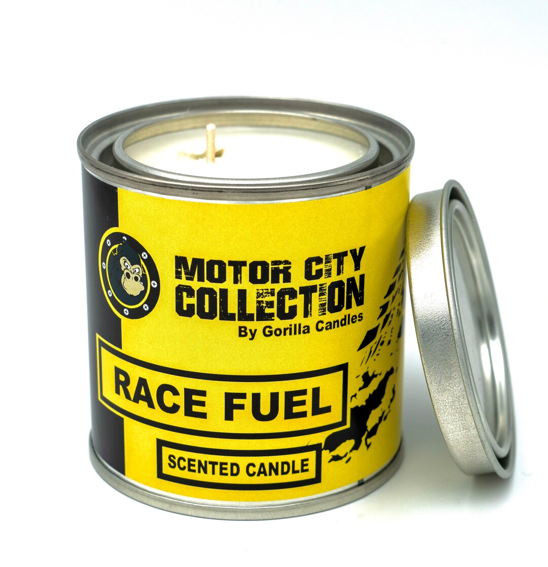 Race Fuel Scented Candle: 8 Oz Soy Wax Paint Can - Car Guy Gift - Etsy