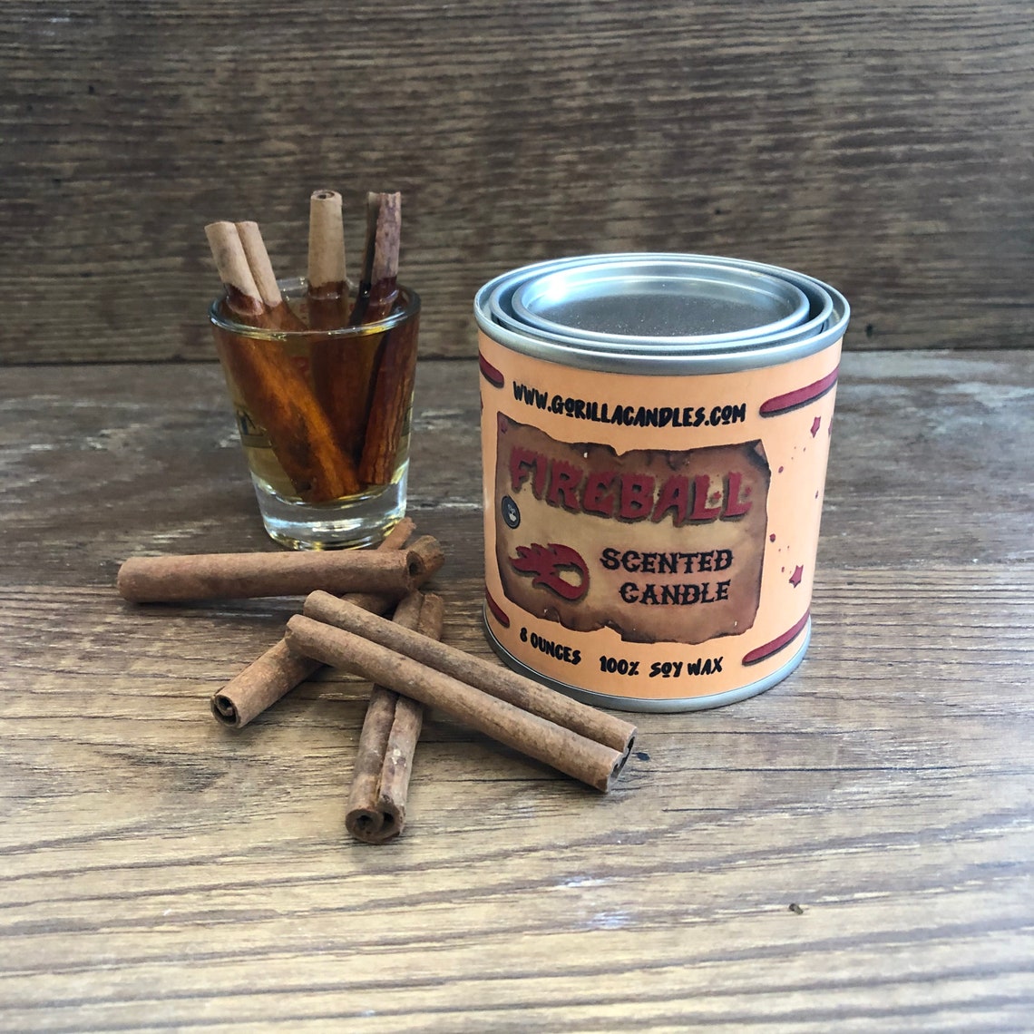 Fireball - Hot Cinnamon Scented Candle Soy Wax, Cinnamon Whiskey and ...