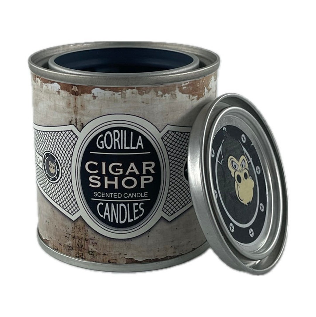 Cigar Shop Scented Candle - Tobacco, Mahogany & Leather Soy Wax - Etsy