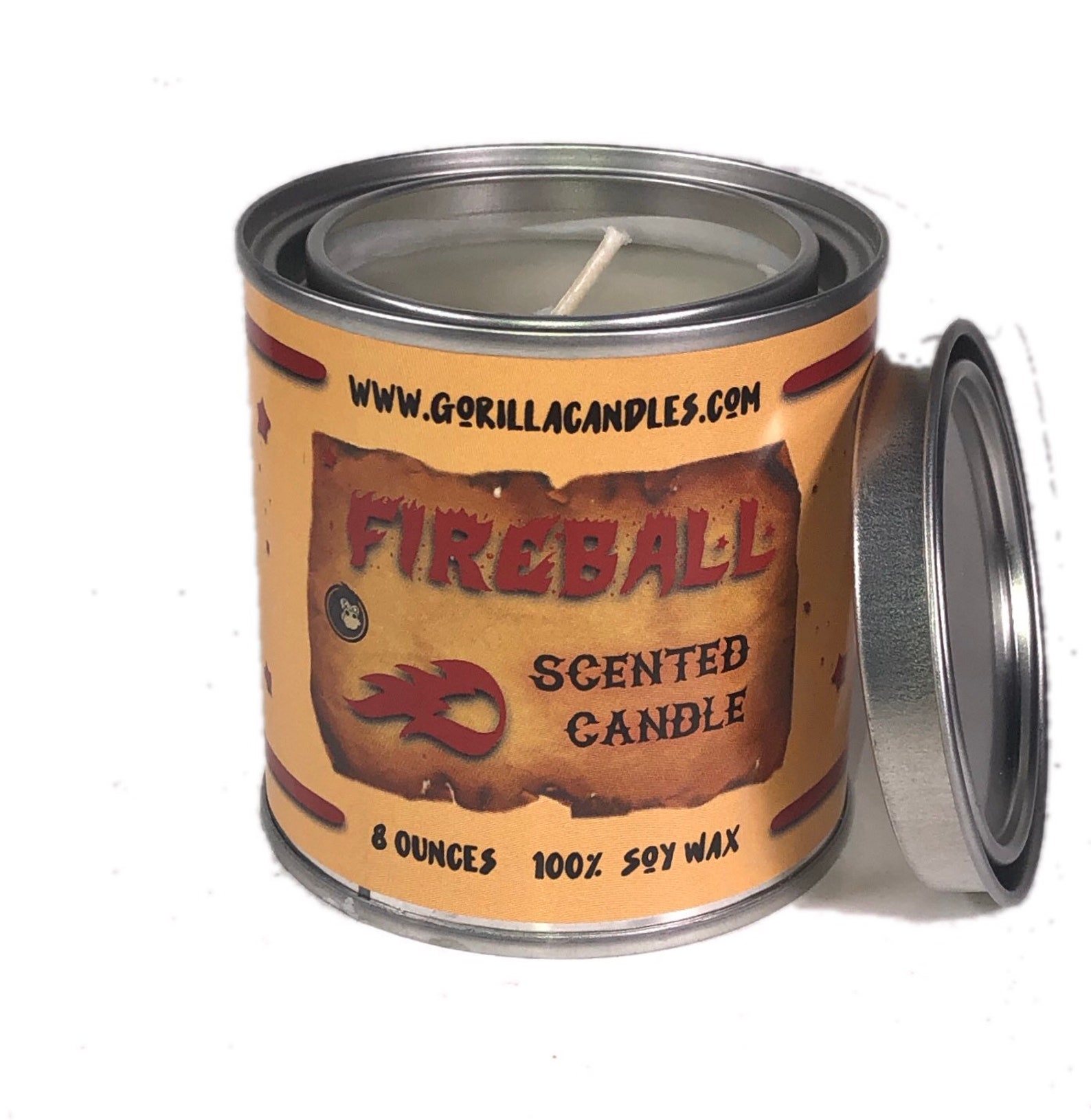 Fireball - Hot Cinnamon Scented Candle Soy Wax, Cinnamon Whiskey and ...