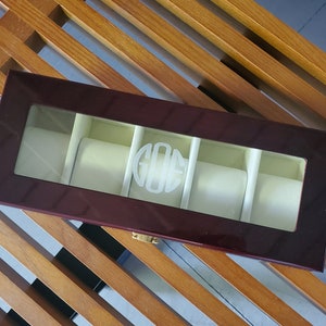 Personalized Watch Box, Holds 5 Watches, Watch Box for Him, Monogram ...