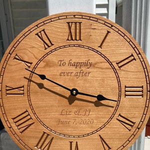 Custom Engraved Clock, Personalized Wood Clocks, Family Clock, Wooden ...