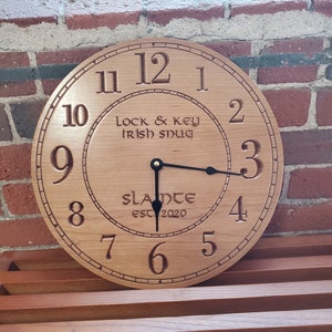 Custom Engraved Clock, Personalized Wood Clock, Wedding Gift, Parent ...