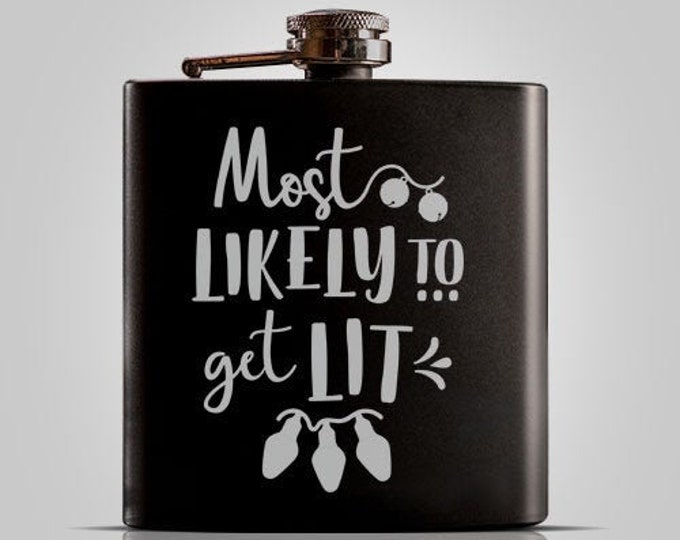 Red Reindeer Christmas Flask Gift Box funnel, Secret Santa, Xmas, Party Favor, Personalized Gift ...