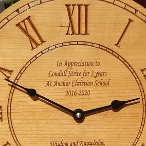 Custom Engraved Clock, Personalized Wood Clocks, Family Clock, Wooden ...