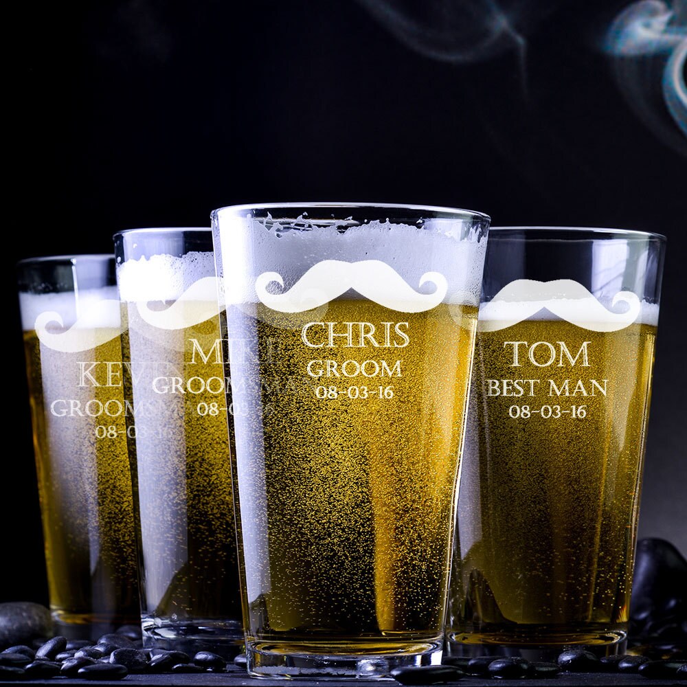 Beer Glass for Groomsman Proposal, Custom Groom Glass, Wedding Glasses ...