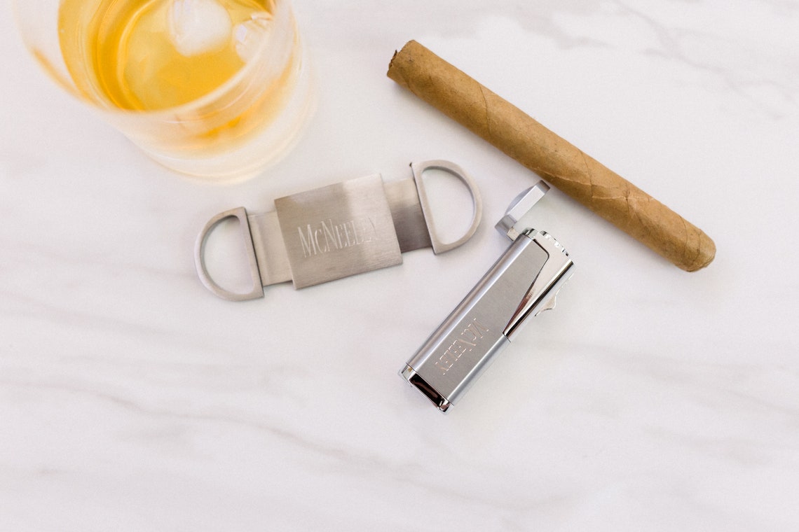 Cigar Cutter and Lighter Set Cigar Cutter Personalized - Etsy