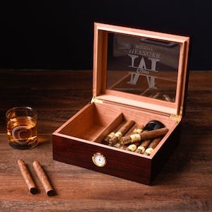 Rosewood Cigar Boxes, Personalized Cigar Case, Custom Cigar Box ...