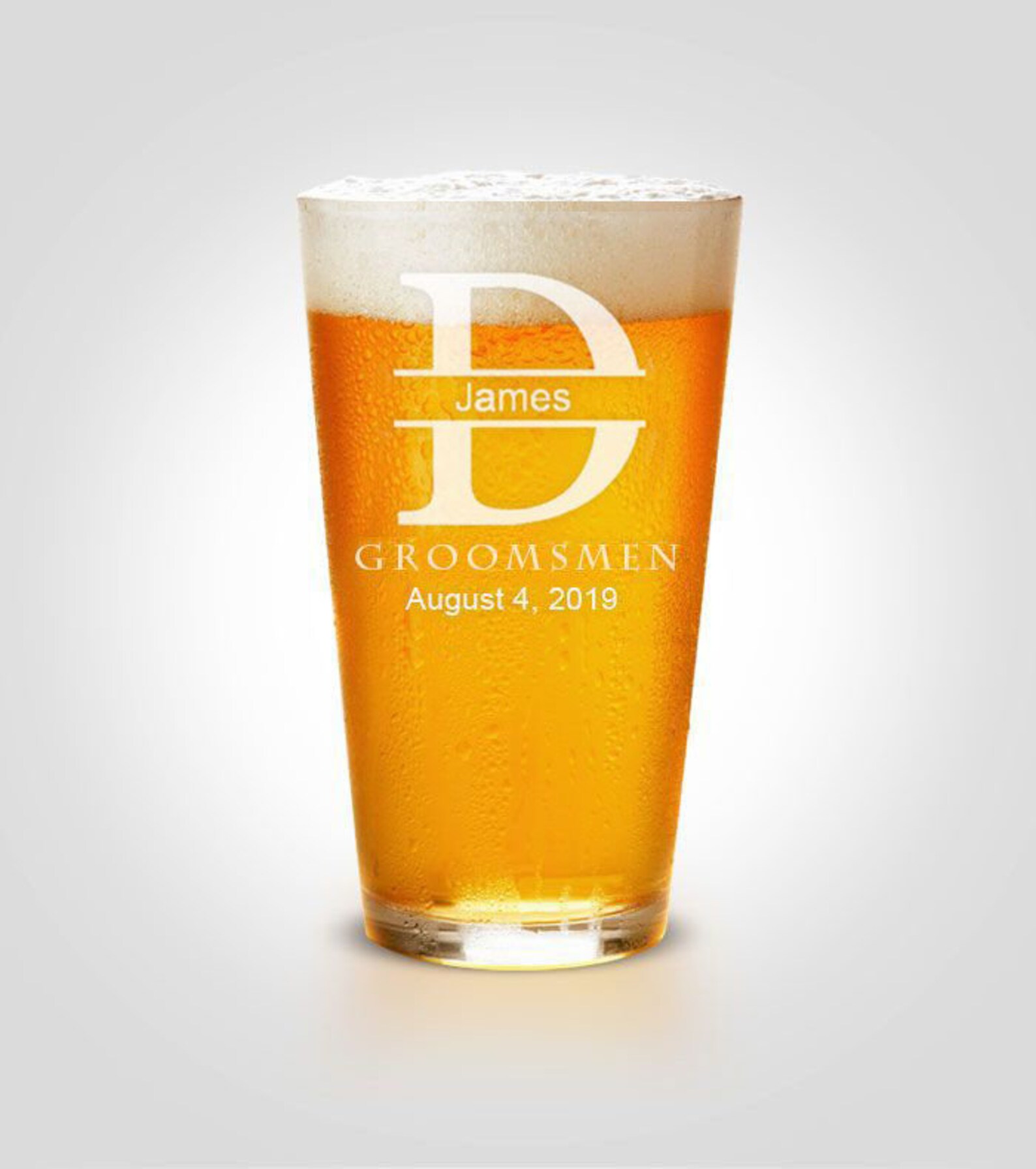 Pint Glass for Groomsman, Personalized Beer Glasses, Groomsmen Gift ...
