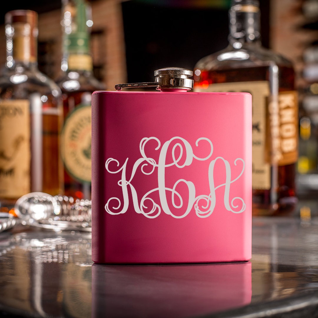 1 Custom Engraved Flask - Personalized Bridesmaid Flask - Personalized ...