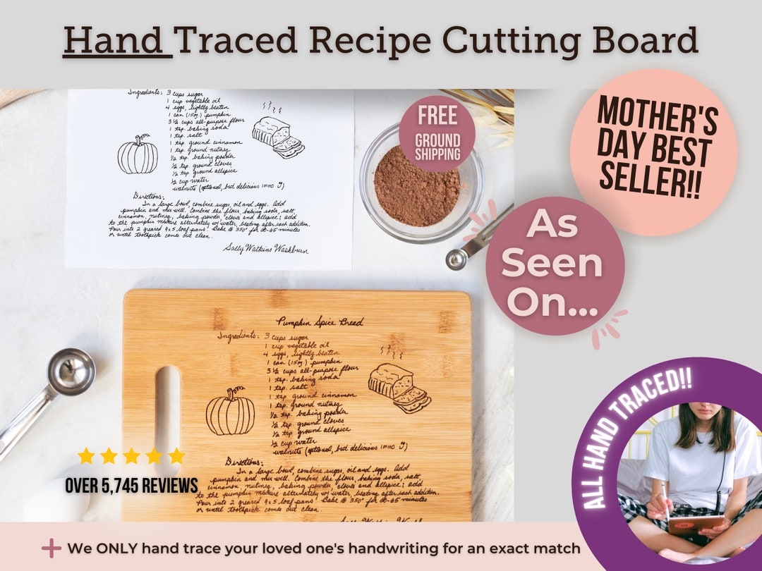 Personalized Custom Cutting Board, Handwritten Family Recipe Cutting ...