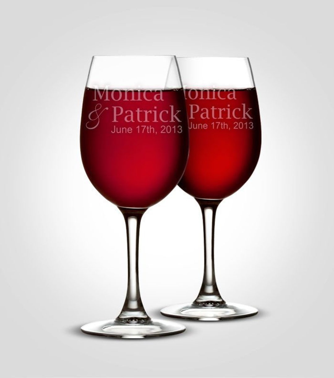 Engraved Wine Glasses, Custom Wedding Gift Ideas, Wedding Shower Gift ...