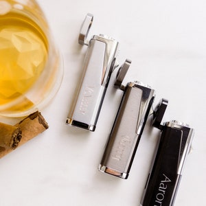 Cigar Cutter and Lighter Set, Cigar Cutter Personalized, Silver Cigar ...