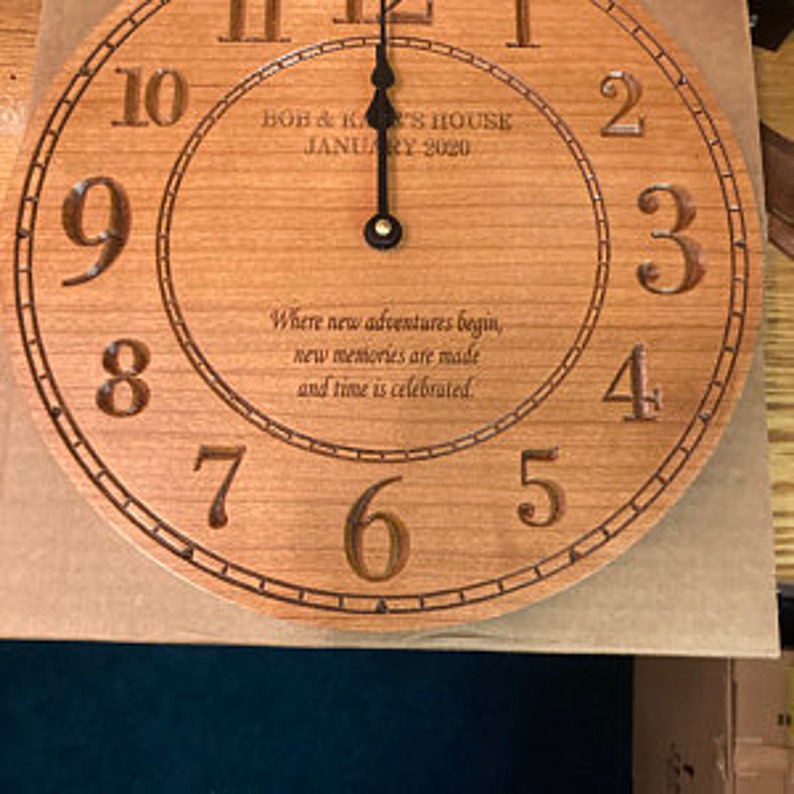 Personalized Wall Clock, Custom Clock, Engraved Wood Clock for Wedding ...