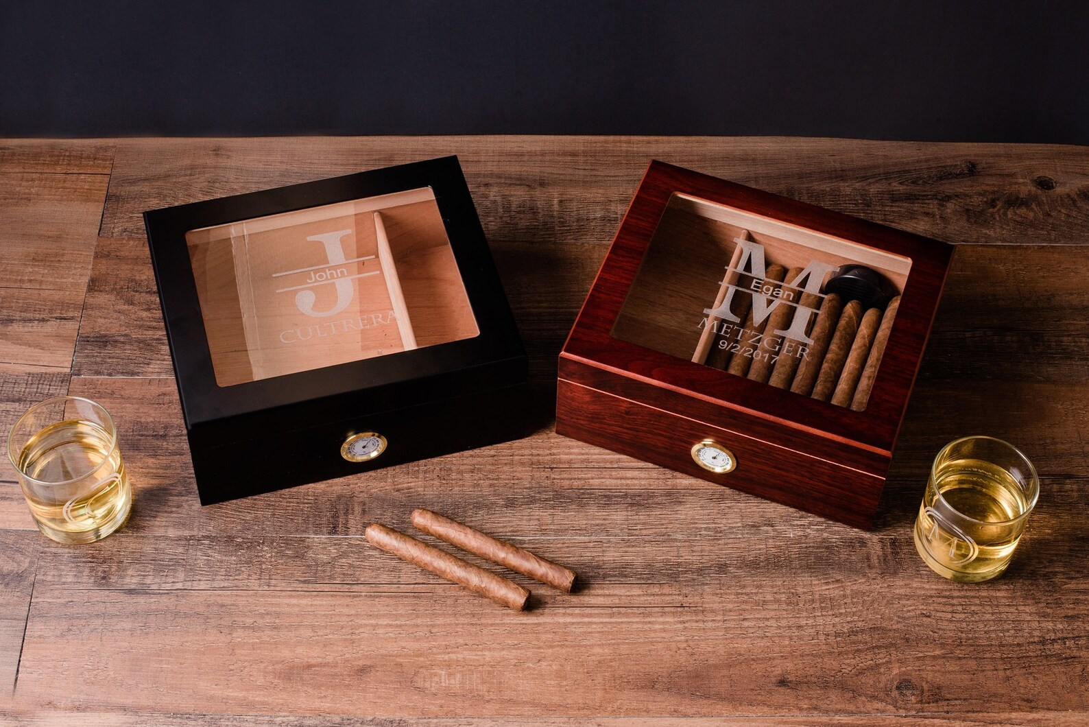 Rosewood Cigar Boxes Personalized Cigar Case Custom Cigar - Etsy