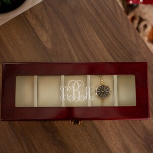 Personalized Watch Box, Holds 5 Watches, Watch Box for Him, Monogram ...