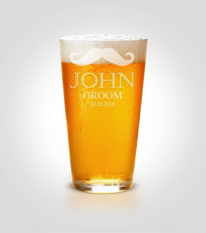 Beer Glass for Groomsman Proposal Custom Groom Glass Wedding - Etsy