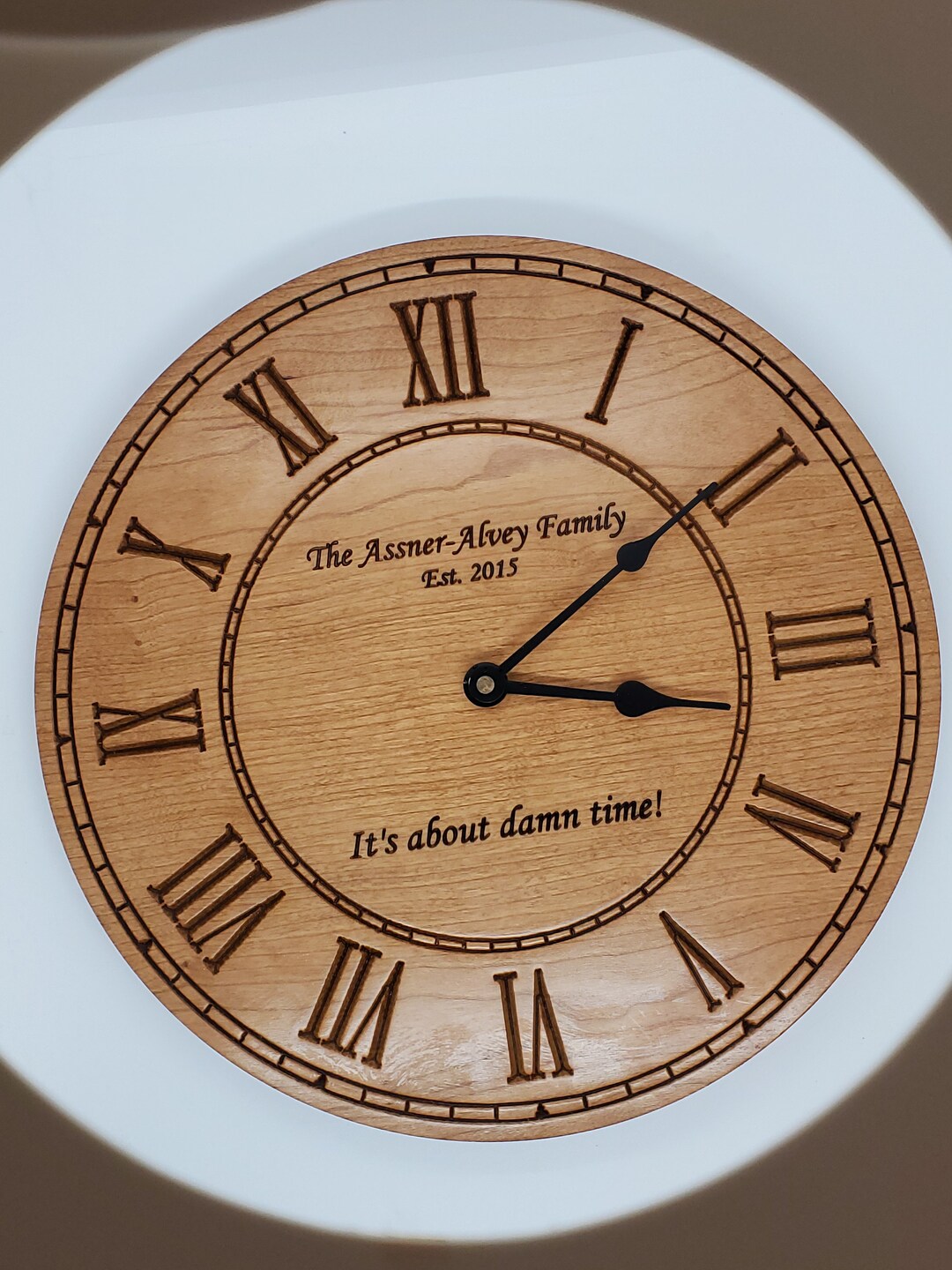 Engraved Clock 12", Custom Clocks for Wall, Personalized Wood Clock ...