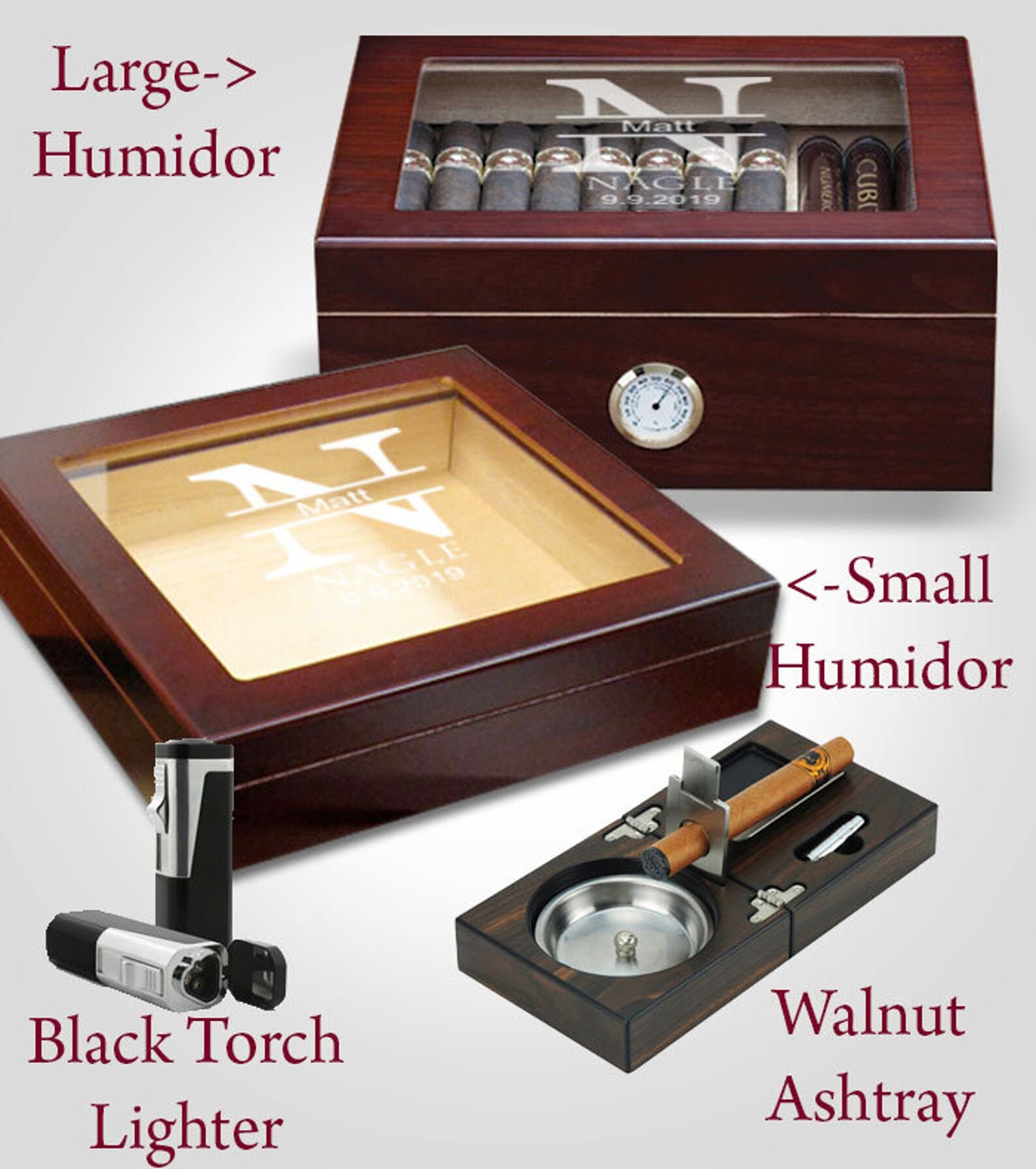 Rosewood Cigar Boxes Personalized Cigar Case Custom Cigar - Etsy