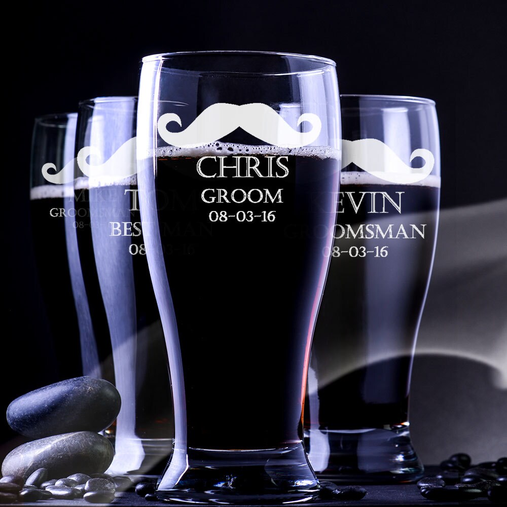 Pilsner Wedding Glass Engraved Beer Glass Personalized | Etsy