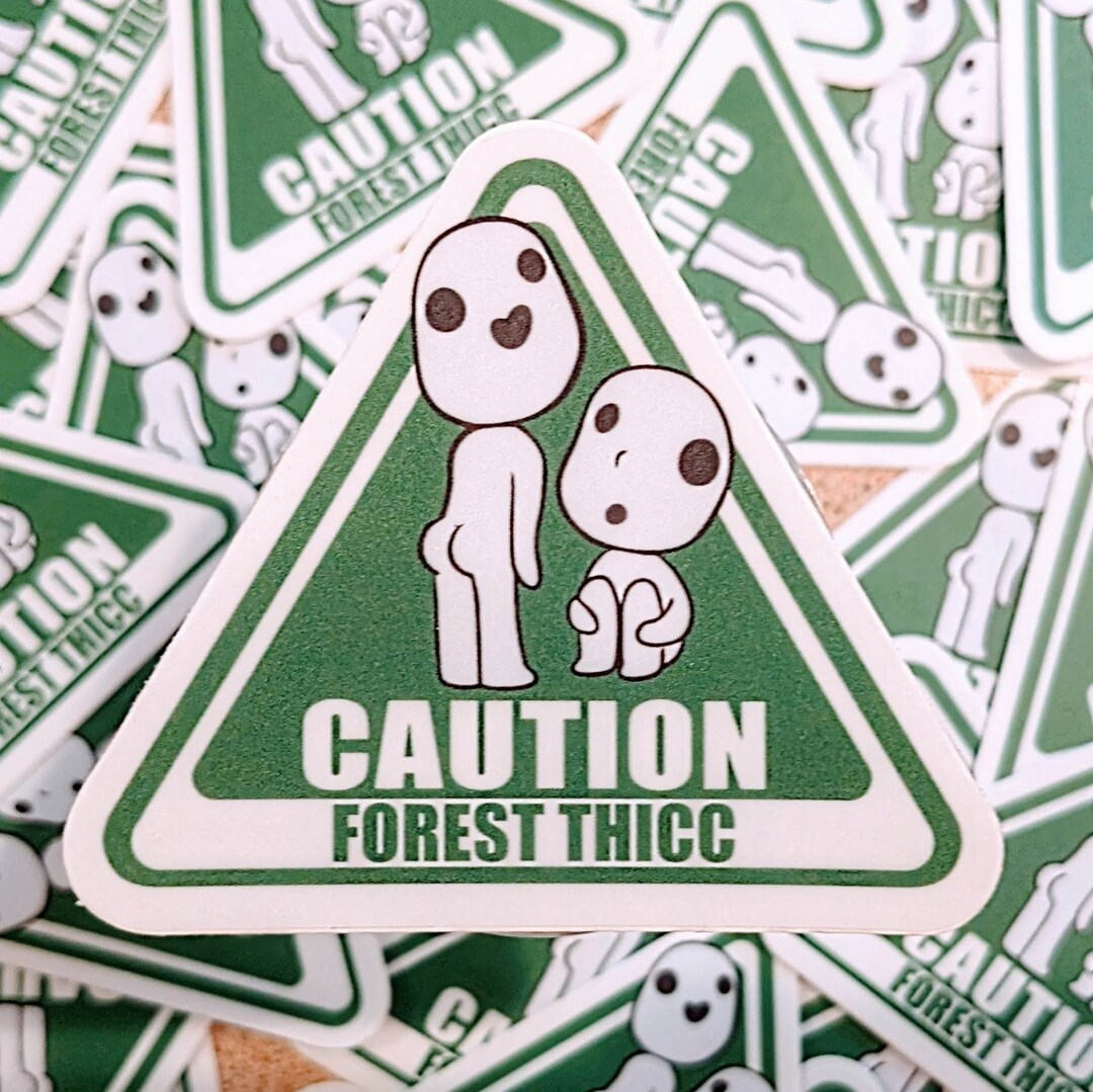 Caution! Forest Thicc Sticker - Etsy