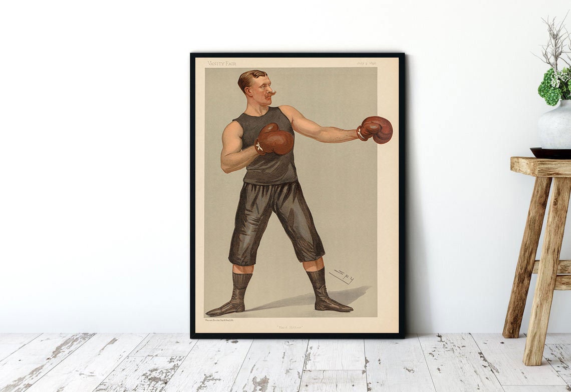 Vanity Fair, Vintage Boxing Poster, Boxing Gifts, "hard Hitter", Leslie ...