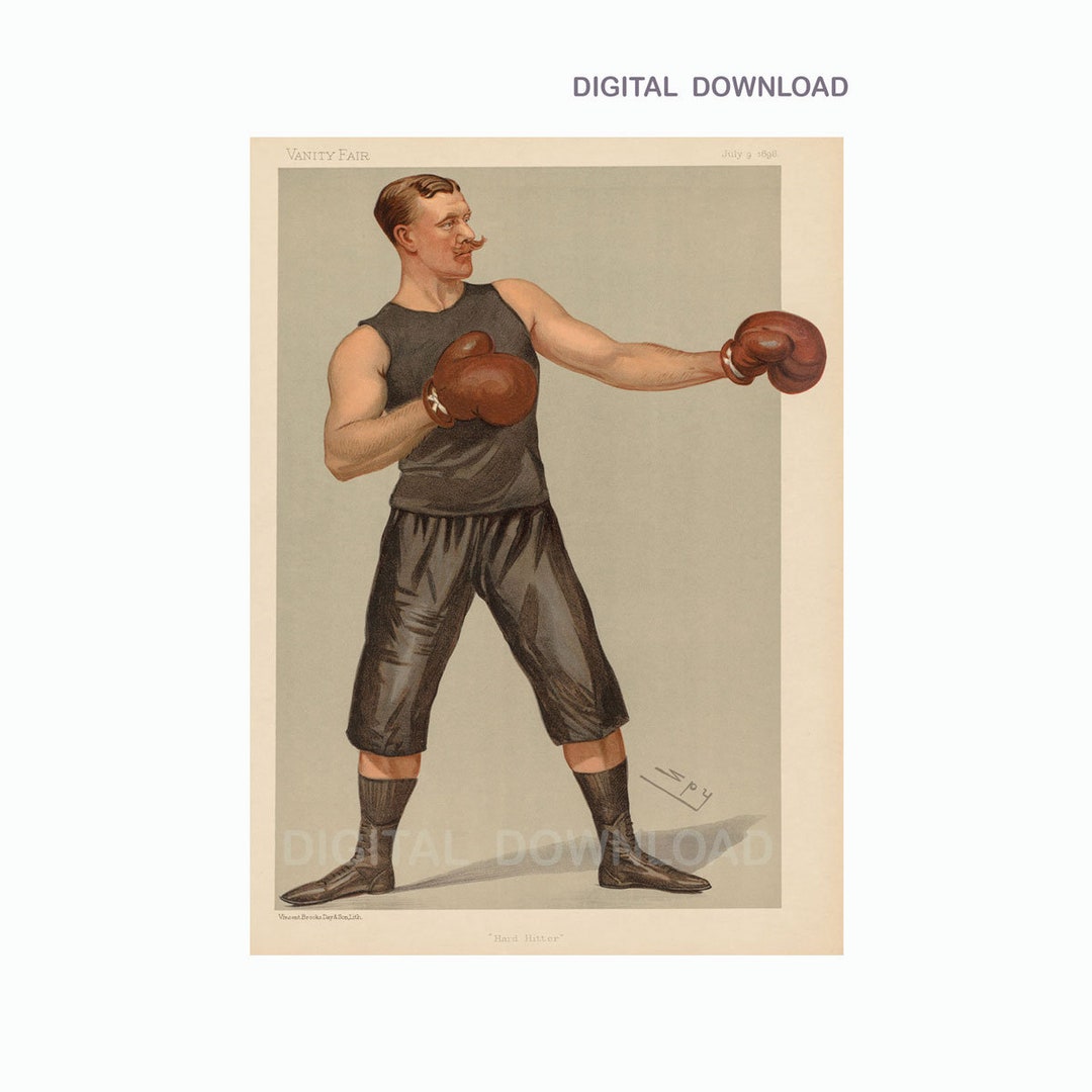 Vanity Fair, Vintage Boxing Poster, Boxing Gifts, "hard Hitter", Leslie ...