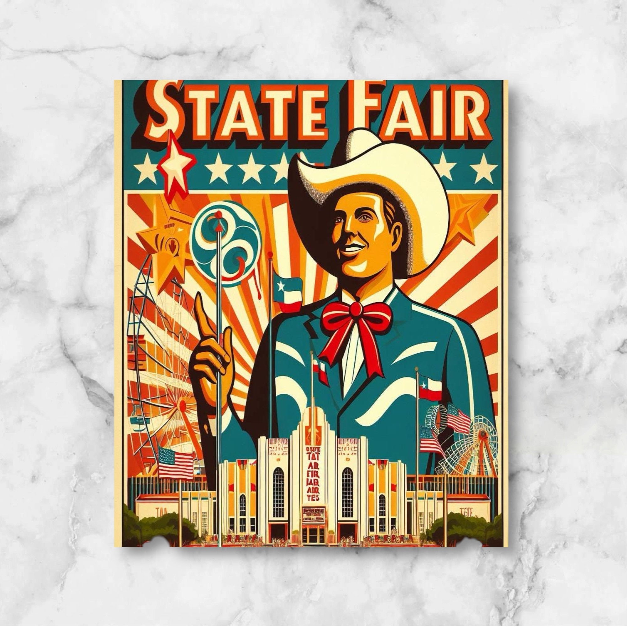 Art Deco Big Tex Texas State Fair Digital Image - Etsy