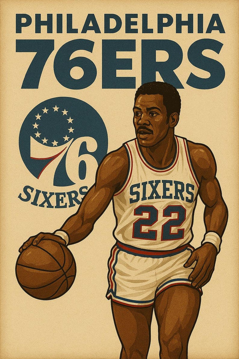 Philadelphia 76ers Vintage Poster Digital Download 300DPI - Etsy