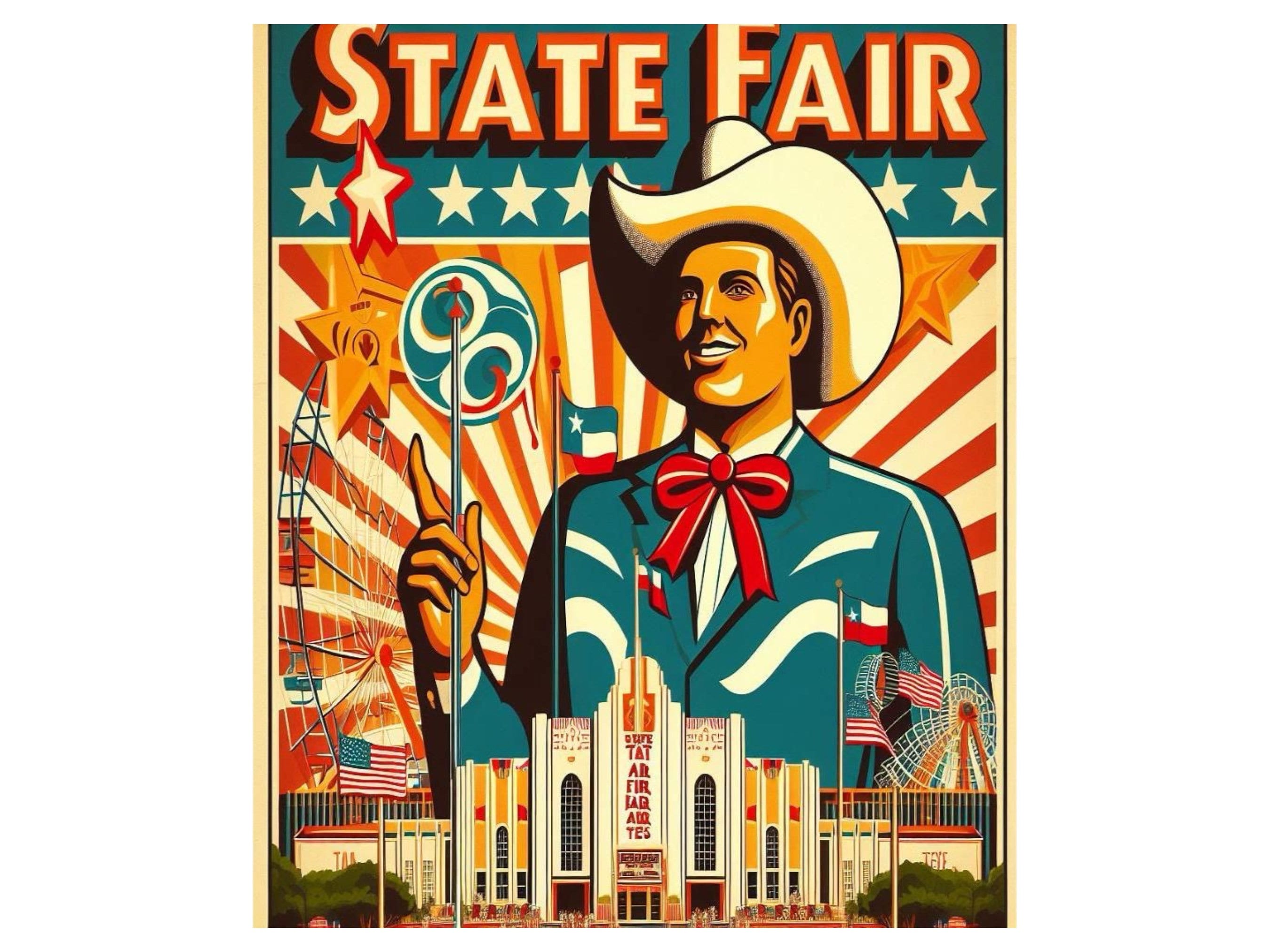 Art Deco Big Tex Texas State Fair Digital Image - Etsy