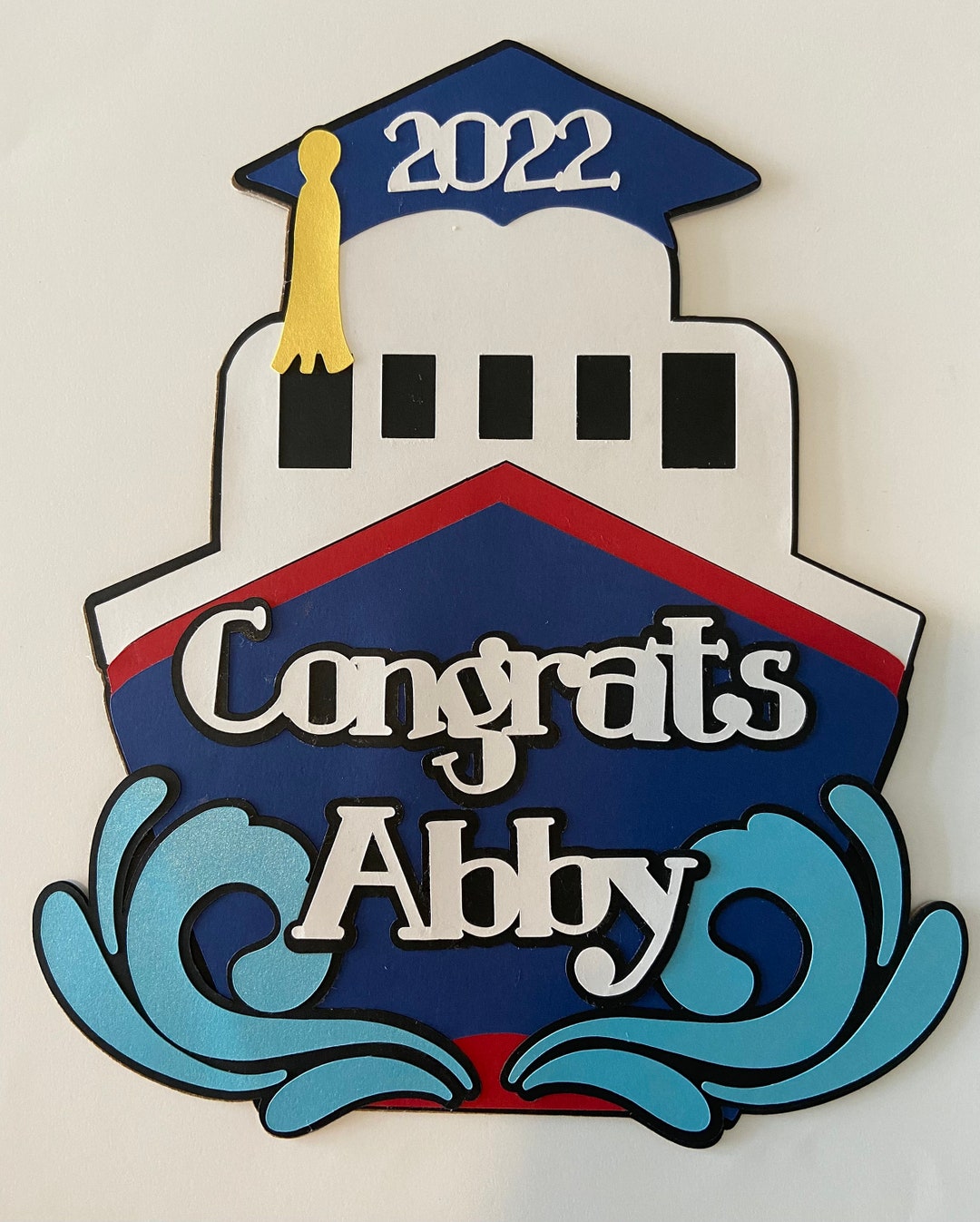 Large 10" Graduation Ship Decoration With Magnet Option - Etsy