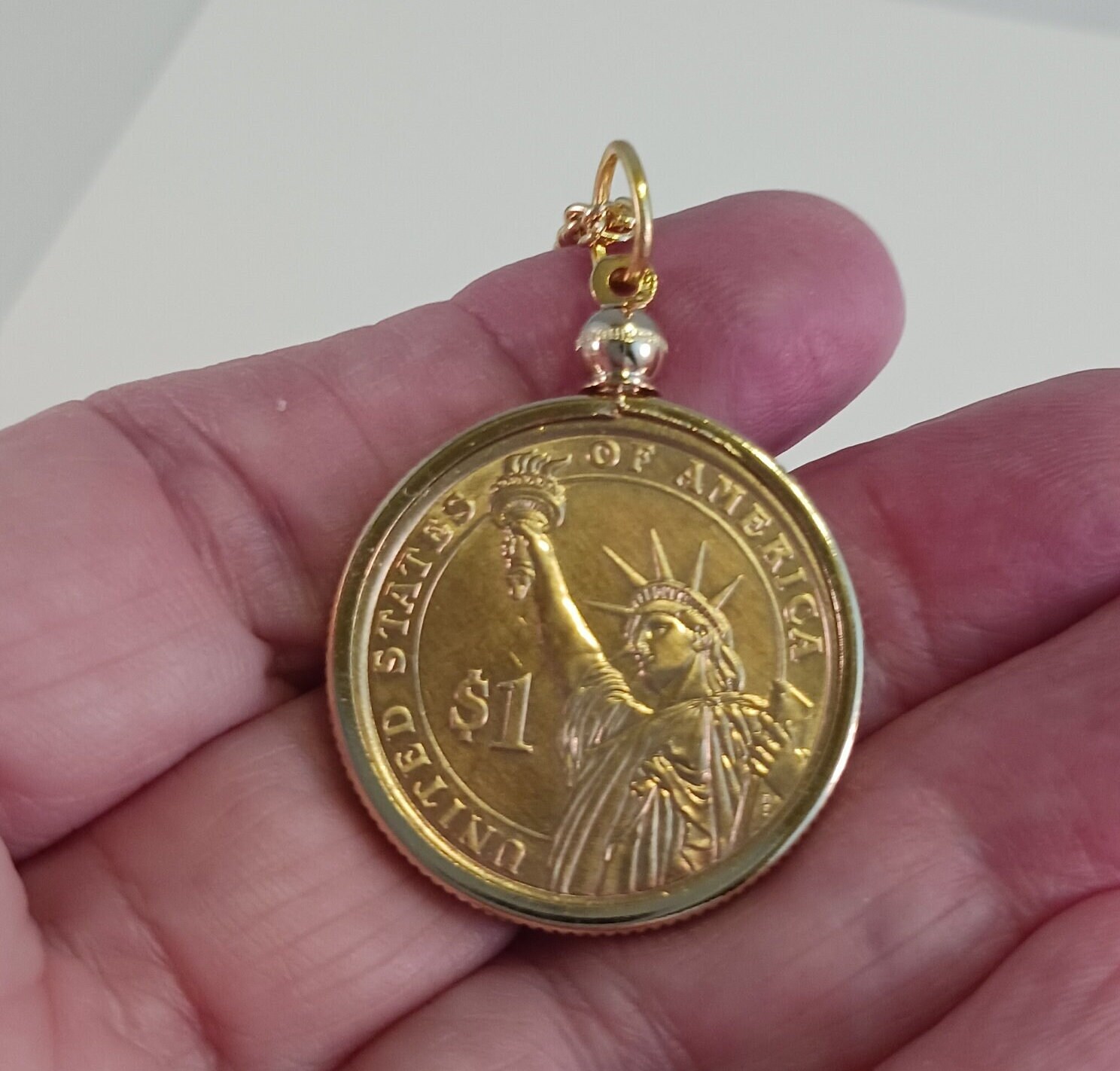 Presidential Gold Coin Necklace, United States Dollar, Pendant Necklace ...