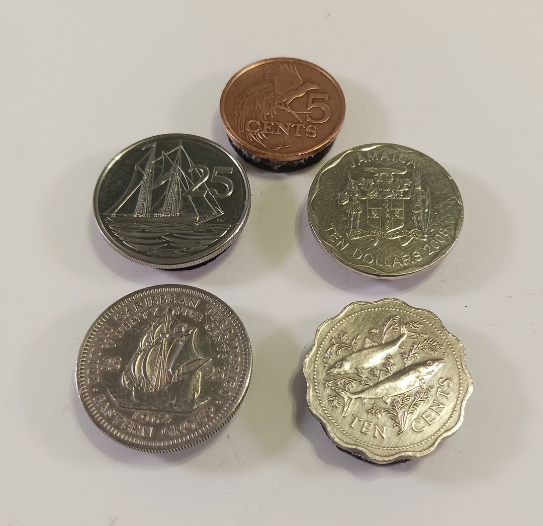 Caribbean Islands Coin Magnets, Set of 5 Magnets, # 5 - Etsy